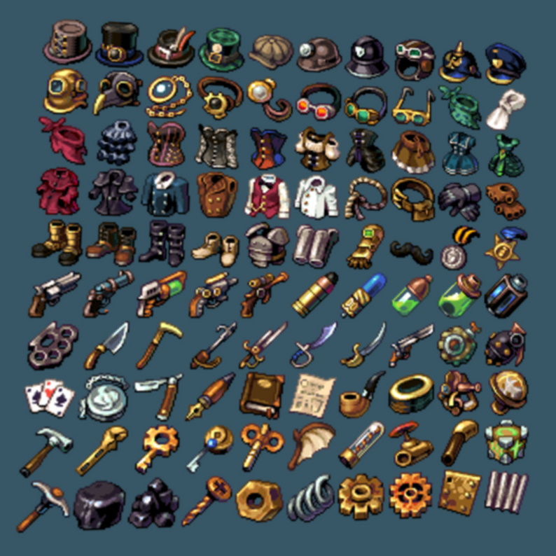 Pixel Steampunk Icons 32×32 by Thomas Feichtmeir "Cyangmou"