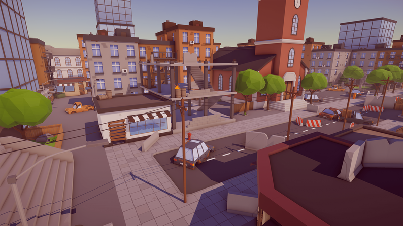 Low Poly FPS Map Vol1 - City Shooter Map by JustCreate3D
