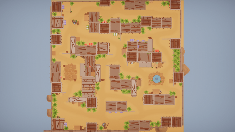 Low Poly FPS Map Vol2 - Shooter Desert City Map by JustCreate3D