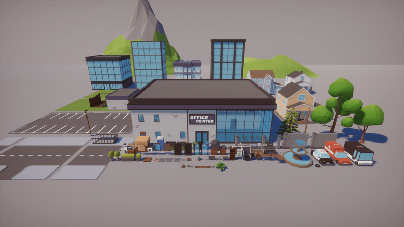 Low Poly FPS Map Vol3 - Shooter Office interior Map by JustCreate3D