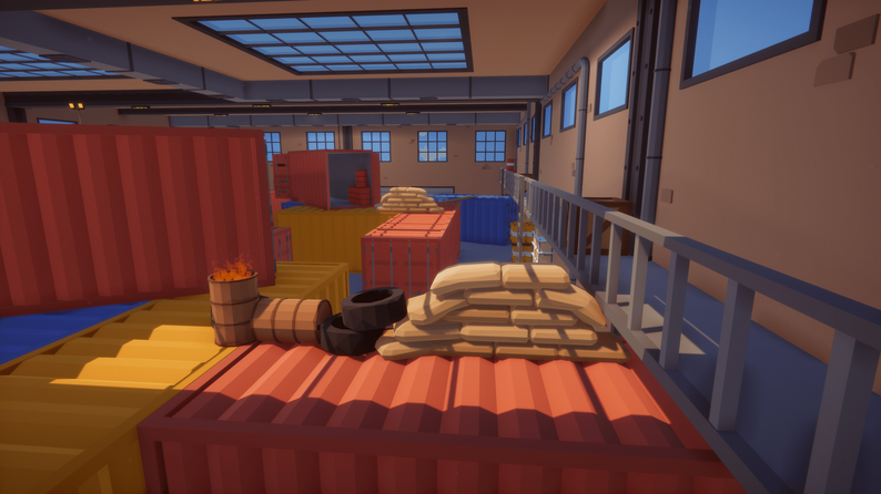 Low Poly FPS Map Vol4 - Shooter Warehouse Deathmatch by JustCreate3D