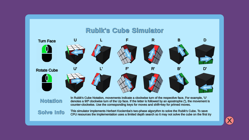 Rubik's Cube Simulator by Gomka