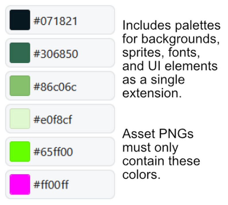 GB Studio Aseprite Palettes by MxAshlynn