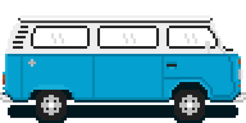 Pixel Van 2D Sideview - Animated by Bragorn