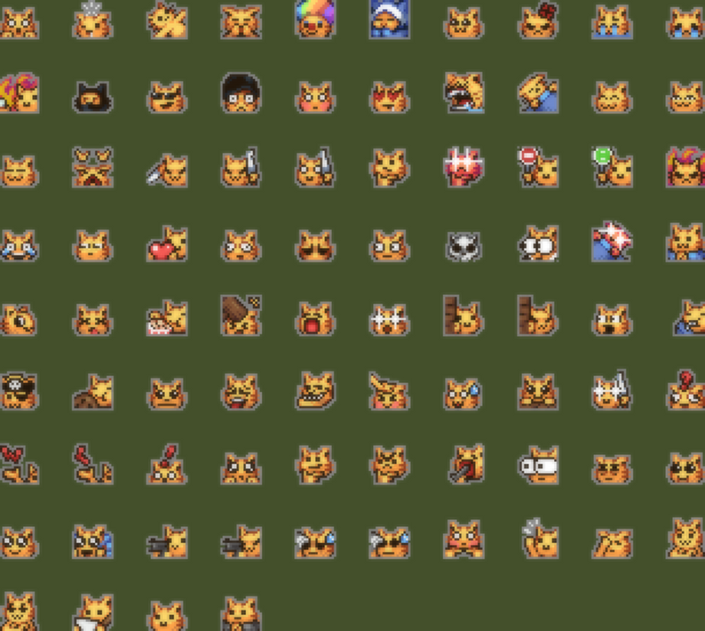 Pixel Art Cat Emotes Pack by Merly23
