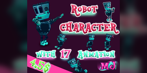 2D Game Robot Character by MarwaMJ