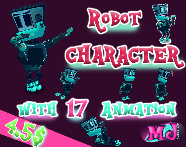 2D Game Robot Character by MarwaMJ