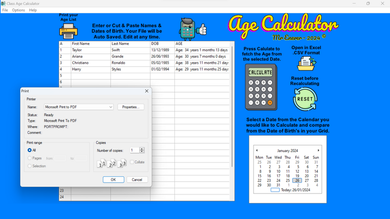 Class Age Calculator by aenever
