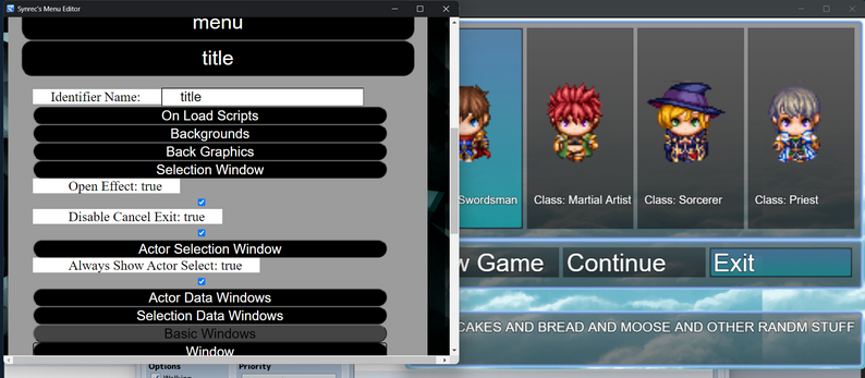 RPG Maker MV/MZ: Menu Builder by Synrec