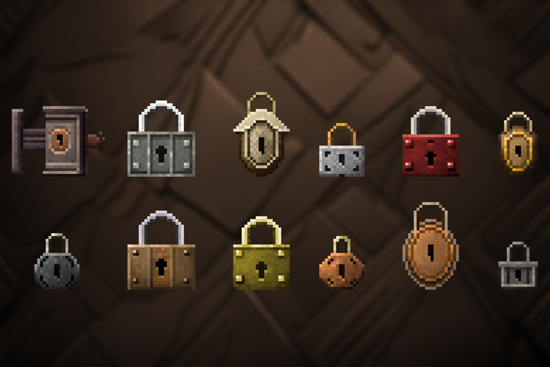 FREE Pixel Art Padlock Pack - Animated by karsiori