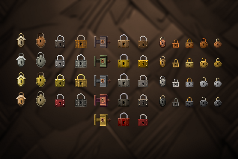 FREE Pixel Art Padlock Pack - Animated by karsiori