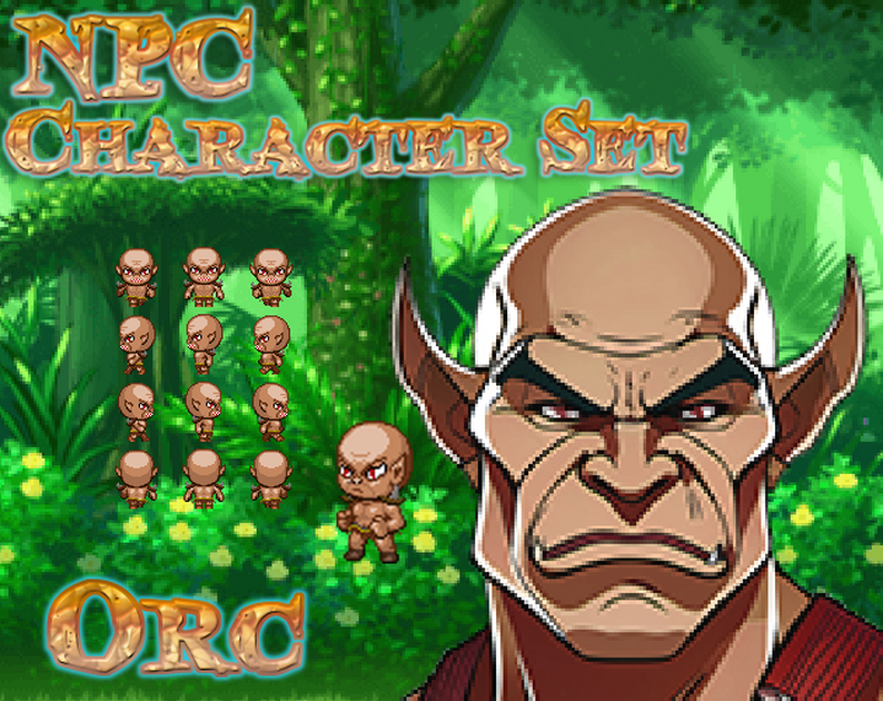 RPG Maker NPC Character Set - Orc by GalacticGod