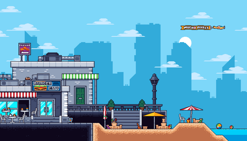 City Street 2 Tileset Pack by Mucho Pixels