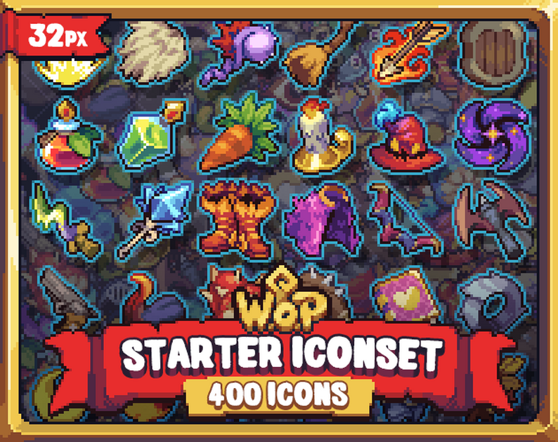 World of Pixels: Starter Iconset 32px by RyanKamos