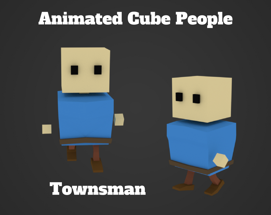 Animated Cube People - Townsman by T Allen Studios