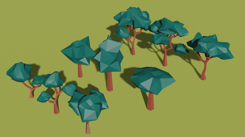Low Poly Trees by Xiao Jing