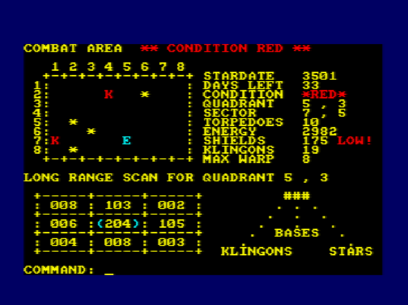 Super Star Trek (Amstrad CPC) by electron.greg