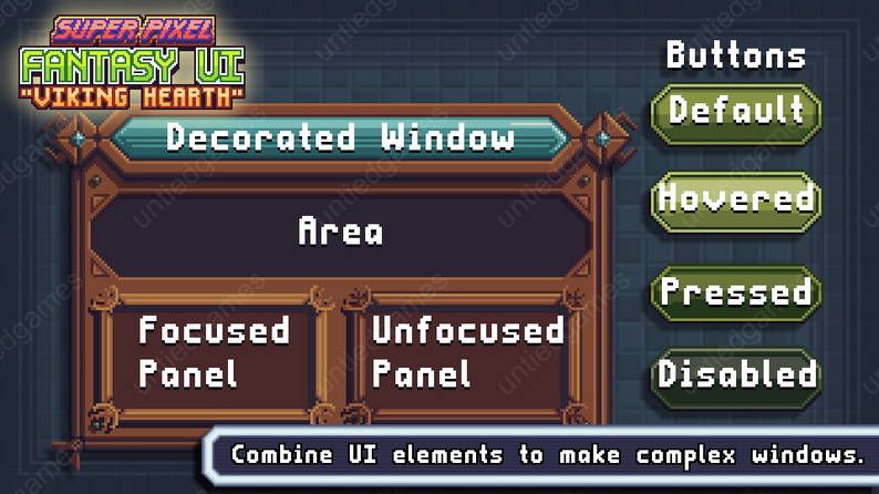 Super Pixel Fantasy UI: Viking Hearth by unTied Games