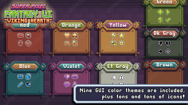 Super Pixel Fantasy UI: Viking Hearth by unTied Games