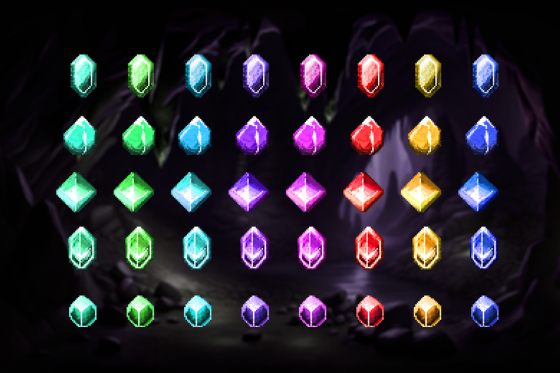 FREE Pixel Art Gem Pack - Animated by karsiori