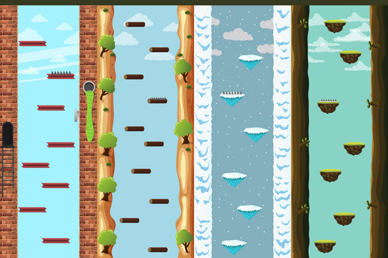 2D Vertical Jumping Backgrounds by Free Game Assets (GUI, Sprite, Tilesets)