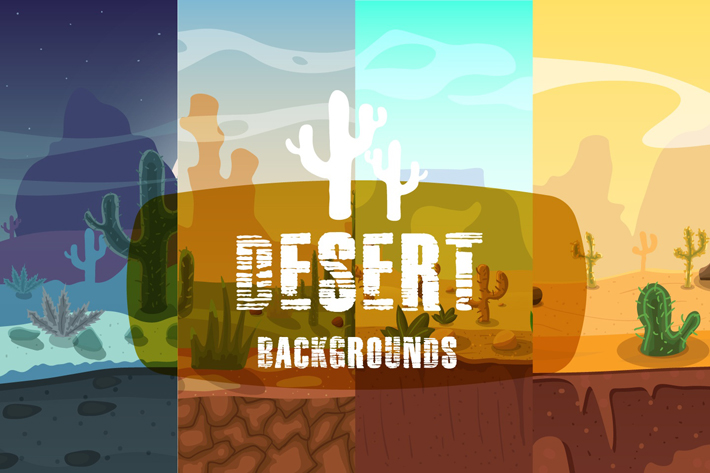 Parallax Desert Backgrounds by Free Game Assets (GUI, Sprite, Tilesets)
