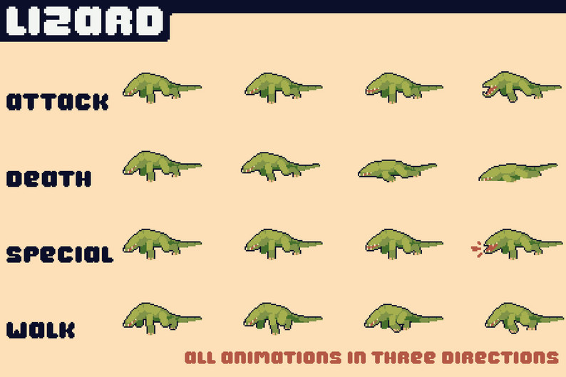 Swamp Bosses for Tower Defense Pixel Art by Free Game Assets (GUI ...