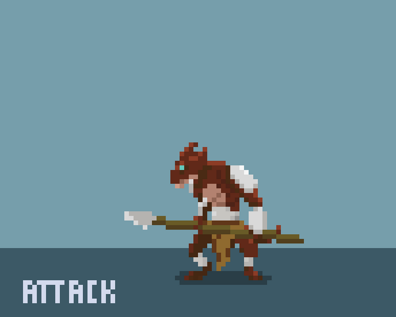 Animated Pixel Kobold by rvros