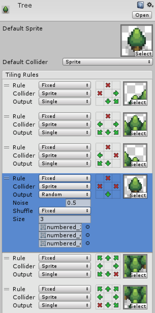PunyTrees (Unity Rule Tile) by Crossing Lears