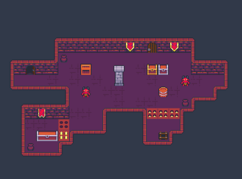 top-down dungeon tileset by Ishtar Pixels