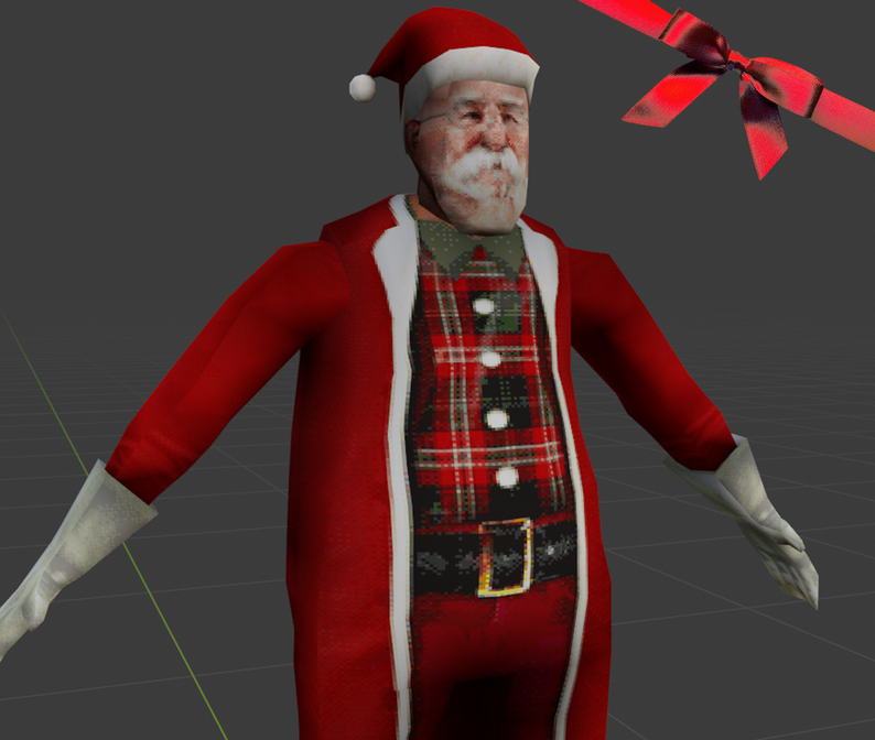 Santa Claus PS1-Style + Free Christmas Decoration | Asset by chicogames