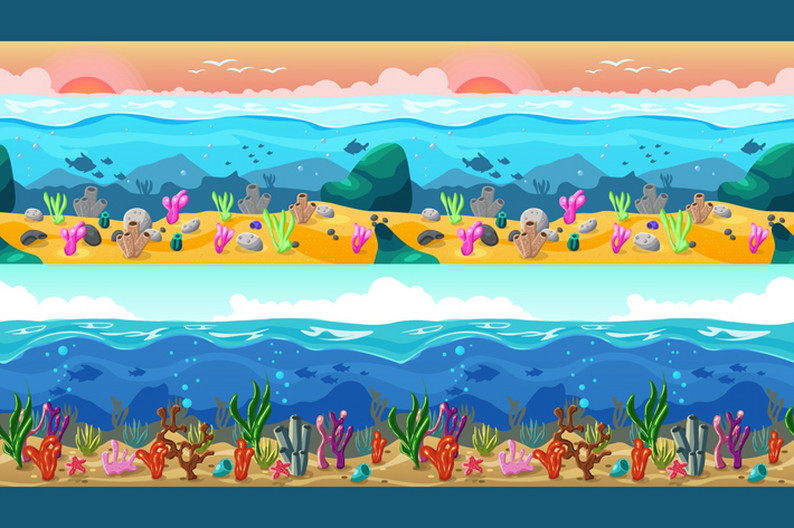 Parallax Ocean Backgrounds by Free Game Assets (GUI, Sprite, Tilesets)