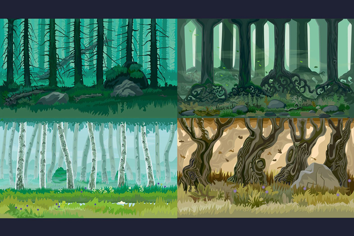 Parallax Forest Game Backgrounds by Free Game Assets (GUI, Sprite, Tilesets)
