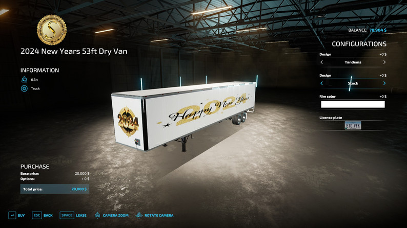 FS22 - 2024 New Years Dry Van by Squigglze