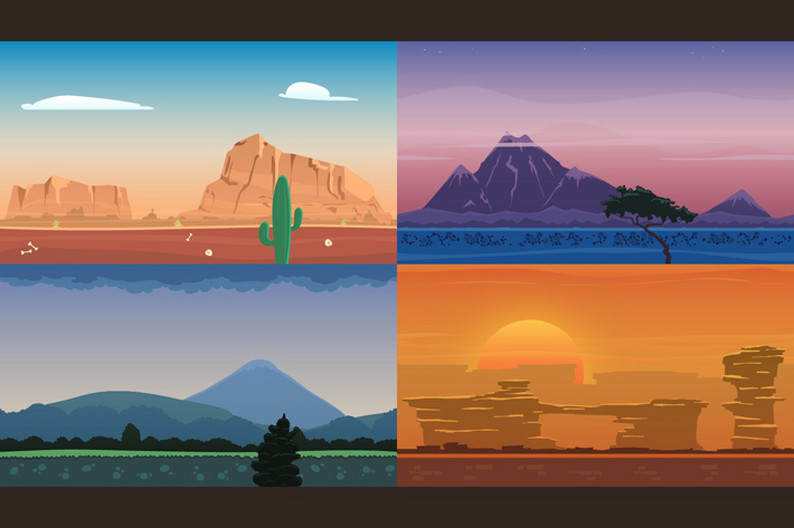 Parallax Mountain Backgrounds by Free Game Assets (GUI, Sprite, Tilesets)