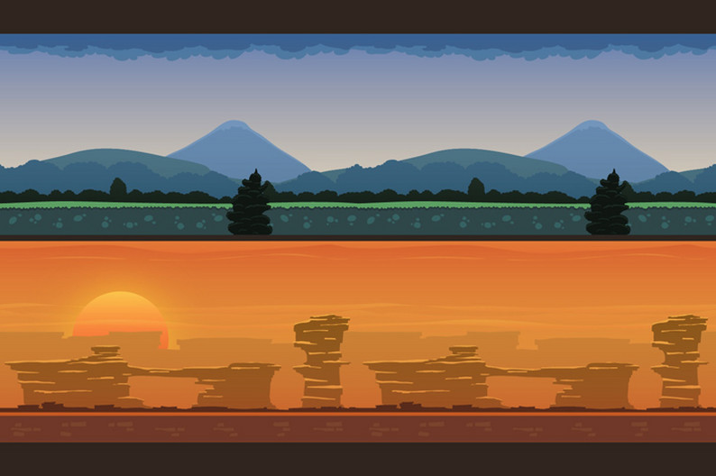Parallax Mountain Backgrounds by Free Game Assets (GUI, Sprite, Tilesets)