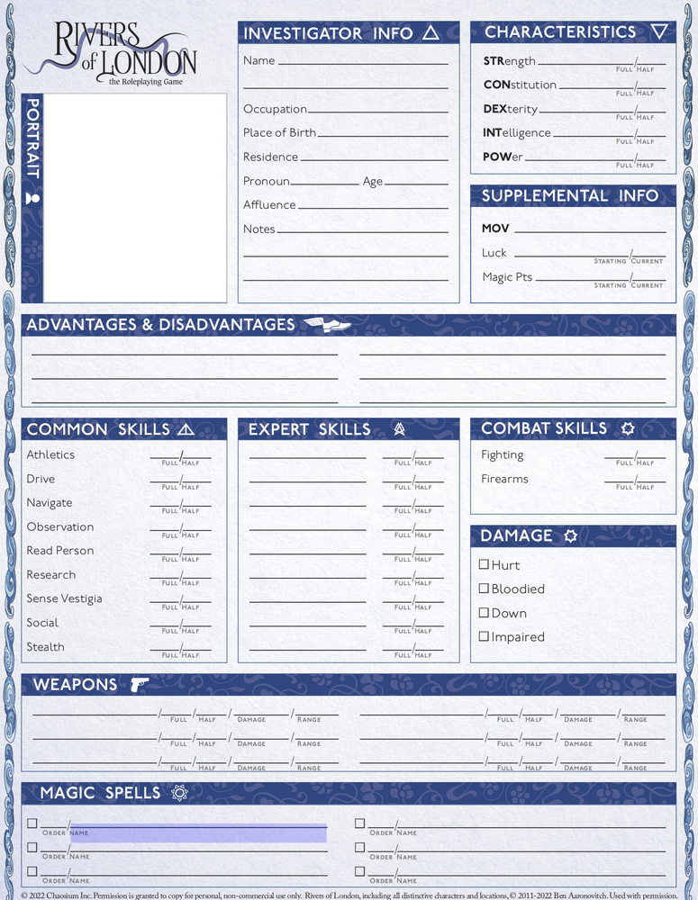 The Domestic - Solo Adventure for Rivers of London the Roleplaying Game ...