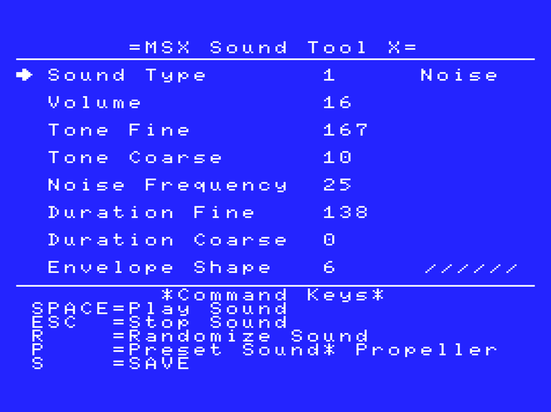 MSX Sound Tool X by Keith Erickson by BASIC 10Liner