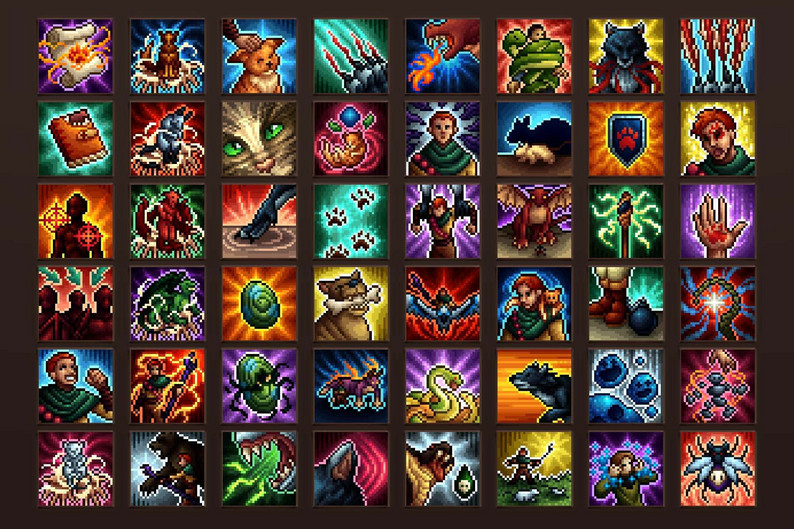 Summoner Pixel Skills Icon Pack by Free Game Assets (GUI, Sprite, Tilesets)
