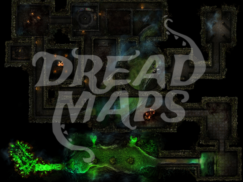 Tomb of the Blight Lich TTRPG Battlemap by Dread Maps