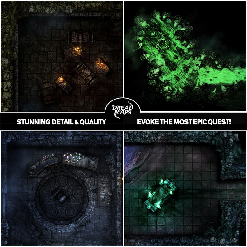 Tomb of the Blight Lich TTRPG Battlemap by Dread Maps