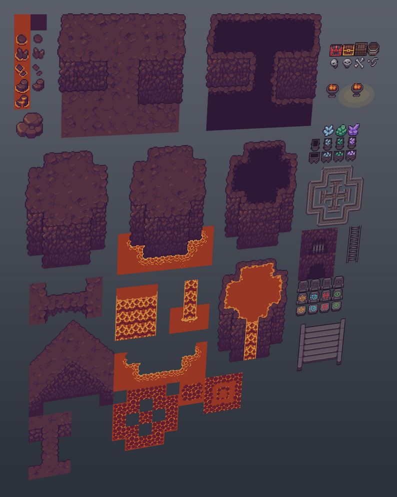 Cosmo Pixels - Top Down Lava Tileset - 16x16 by BeyonderBoy
