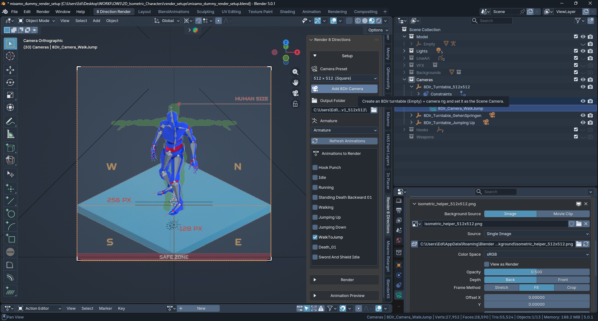 8 Directions Render Plugin for Blender by AUTeddy