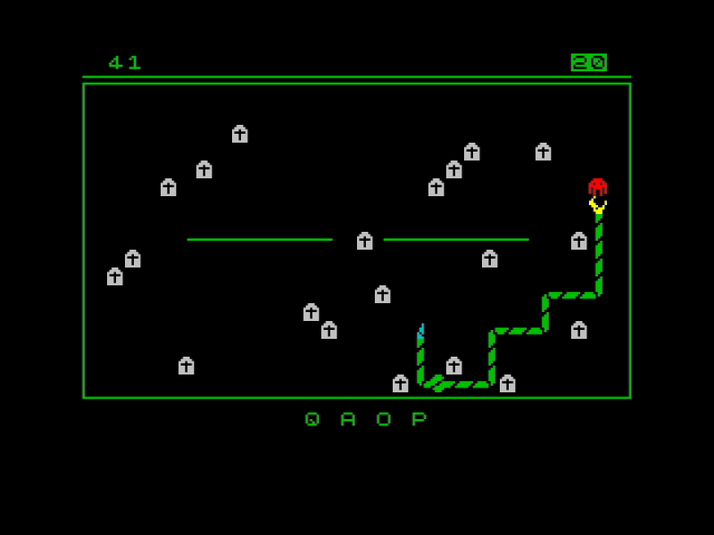ZXnake (Sinclair ZX Spectrum) by Moisés Garín Escrivá by BASIC 10Liner
