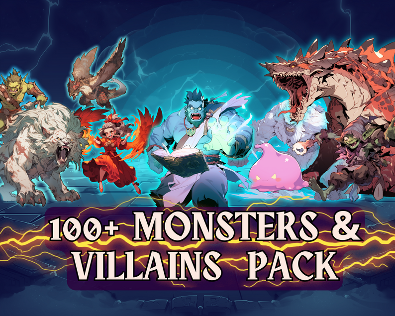 100+ Monsters Pack [PNGs] - Vol.1 by BattleInkMaps