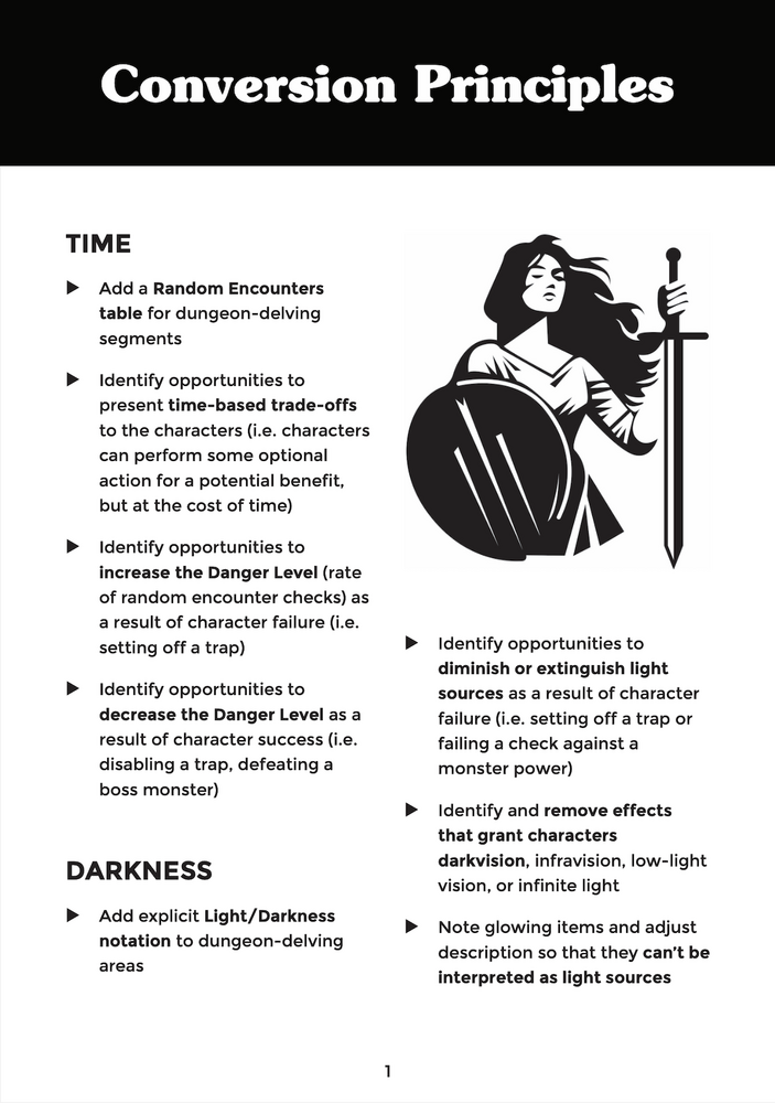 Shadowdark Conversion Principles by Sersa Victory