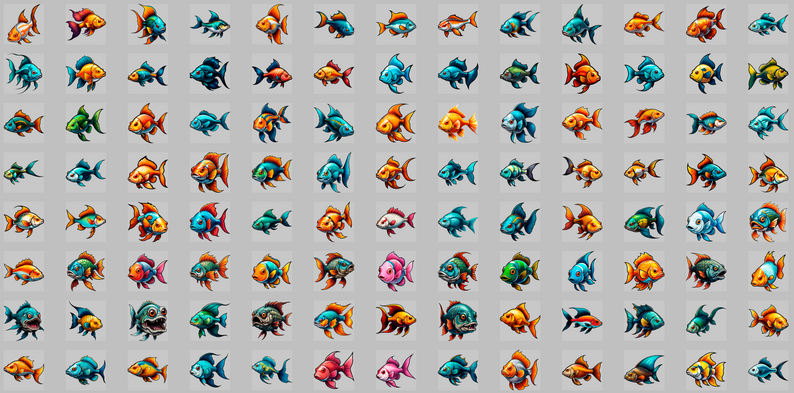 Pack 23 - Fishes - 500 Sprites by FortressSide