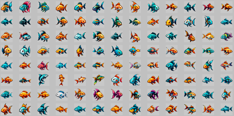 Pack 23 - Fishes - 500 Sprites by FortressSide