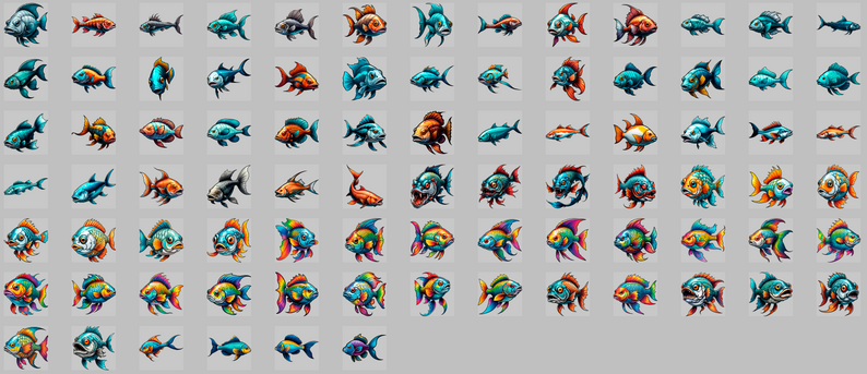 Pack 23 - Fishes - 500 Sprites by FortressSide