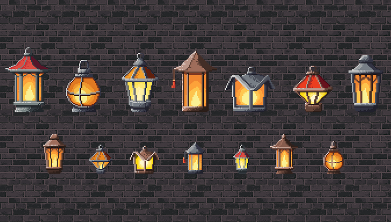 FREE Pixel Art Lantern Pack by karsiori